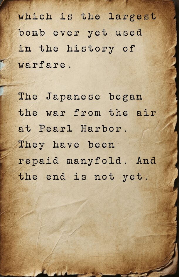 Truman's Shocking Letter on Hiroshima